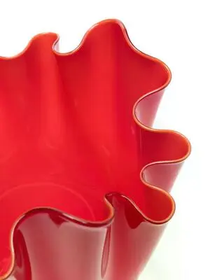 VENINI Fazzolett Ruffled Vase - Red