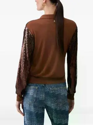 Liu Jo V-neck Embellished Sweater - Brown