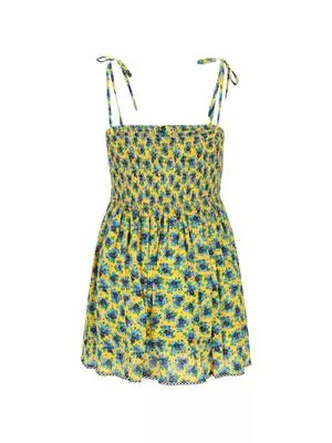 Miu Miu Floral Print Crêpe De Chine Mini Dress