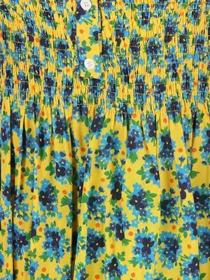 Miu Miu Floral Print Crêpe De Chine Mini Dress