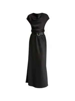 Vince Cowl-neck Belted Dress