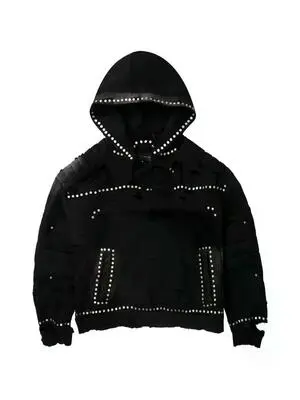 WHO DECIDES WAR Studded Hoodie - Black