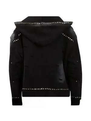 WHO DECIDES WAR Studded Hoodie - Black