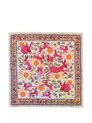 Moschino Floral Rabbit Scarf - Neutrals