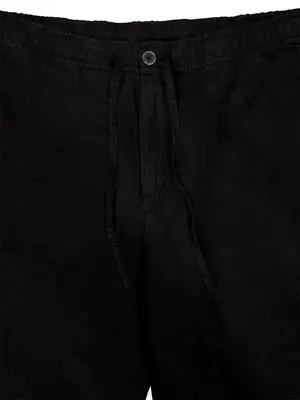 120% Lino Drawstring Trousers - Black