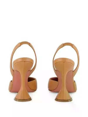 Amina Muaddi Holli Leather Slingback Pumps