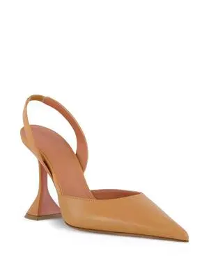 Amina Muaddi Holli Leather Slingback Pumps