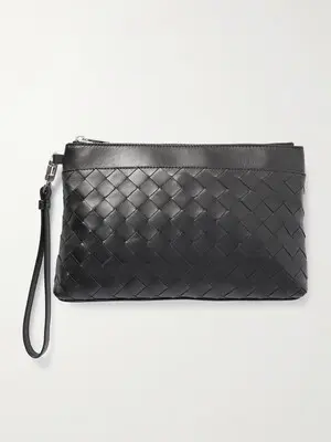 Bottega Veneta Intrecciato Leather Pouch - Black