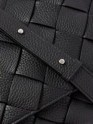 Bottega Veneta Large Diago Intrecciato Full-grain Leather Messenger Bag - Black