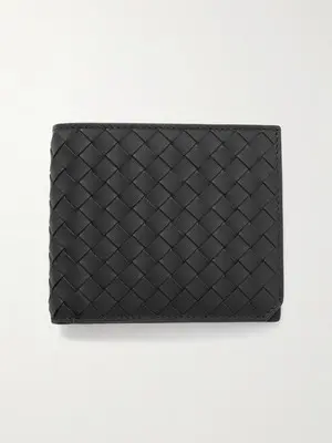 Bottega Veneta Intrecciato Leather Billfold Wallet - Black