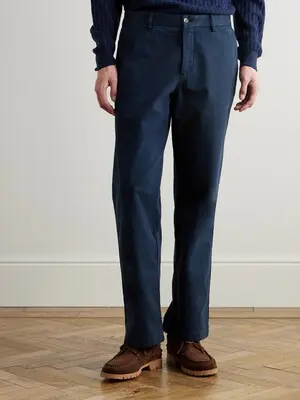 Mr P. Straight-leg Organic Cotton-blend Chinos - Blue
