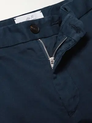 Mr P. Straight-leg Organic Cotton-blend Chinos - Blue