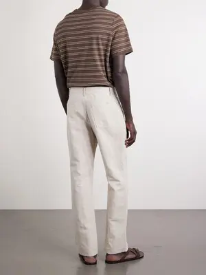 Mr P. Edward Straight-leg Linen And Cotton-blend Trousers - Neutrals