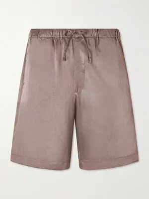 Dries Van Noten Straight-leg Twill Drawstring Shorts - Pink
