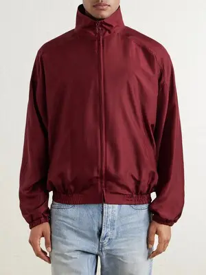 Saint Laurent Silk-habotai Blouson Jacket - Red