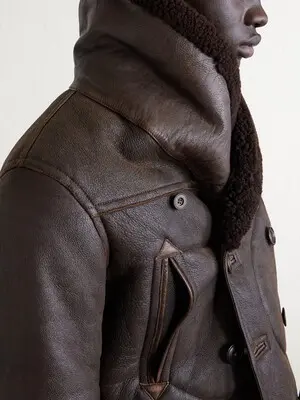 Ralph Lauren Slim-fit Double-breasted Shearling Coat