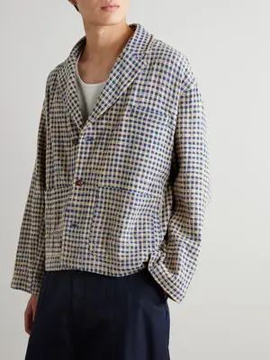 STORY MFG. Cove Checked Cotton Suit Jacket