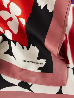 Dries Van Noten Floral-print Satin Scarf