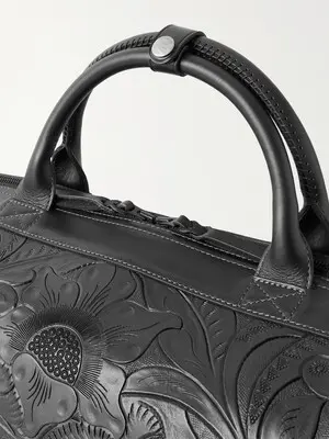 Ralph Lauren Engraved Leather Weekend Bag