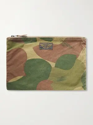 Ralph Lauren Three-pack Camouflage-print Cotton-canvas Pouches - Green