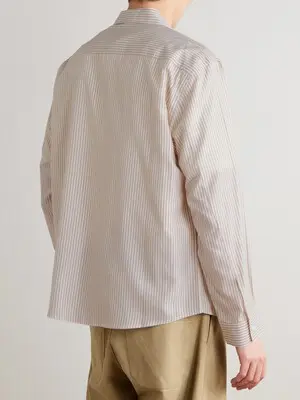 FRAME Relaxed Striped Lyocell Shirt - Neutrals