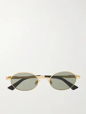 Bottega Veneta Oval Sunglasses - Gold