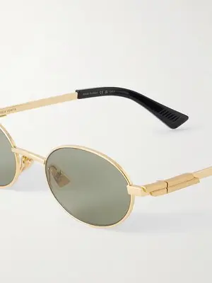 Bottega Veneta Oval Sunglasses - Gold
