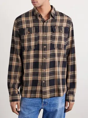 Ralph Lauren Checked Cotton And Linen-blend Flannel Shirt