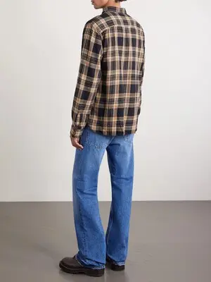 Ralph Lauren Checked Cotton And Linen-blend Flannel Shirt