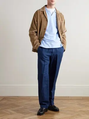 Polo Ralph Lauren Straight-leg Linen And Cotton-blend Trousers