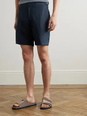 Orlebar Brown Norwich Straight-leg Linen Shorts - Blue