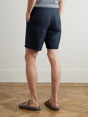 Orlebar Brown Norwich Straight-leg Linen Shorts - Blue