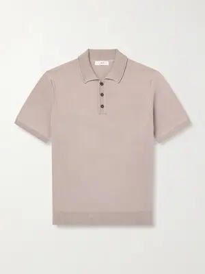 Mr P. Milano Cotton Polo Shirt - Neutrals