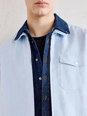 Mr P. Linen Shirt Jacket - Blue