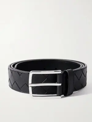 Bottega Veneta 3.5cm Intrecciato Leather Belt - Black