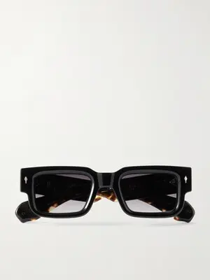 JACQUES MARIE MAGE Ascari Rectangular-frame Acetate Sunglasses - Black