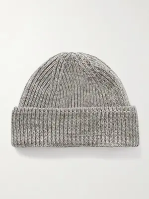 S.N.S. HERNING Fender Ribbed Virgin Wool Beanie - Gray