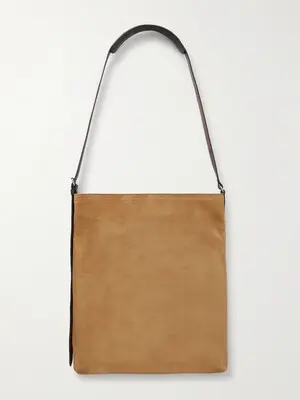 Dries Van Noten Leather-trimmed Suede Messenger Bag
