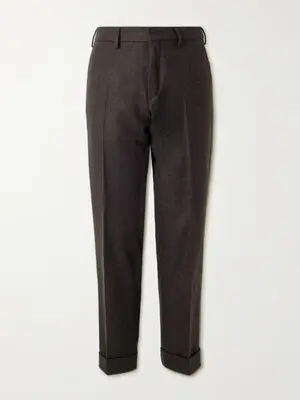 Dries Van Noten Straight-leg Wool Trousers - Brown