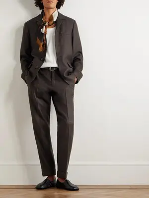 Dries Van Noten Straight-leg Wool Trousers - Brown