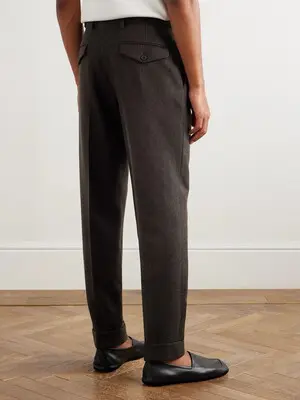 Dries Van Noten Straight-leg Wool Trousers - Brown