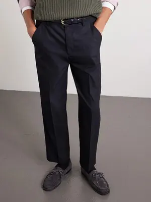 Folk Slim-fit Cotton-blend Trousers - Black