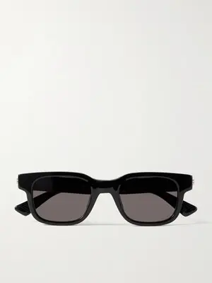 Bottega Veneta Rectangular-frame Acetate Sunglasses - Black