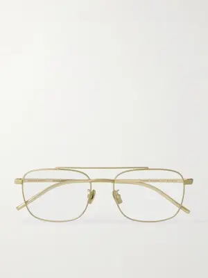 Bottega Veneta Aviator-style Titanium Optical Glasses - Gold