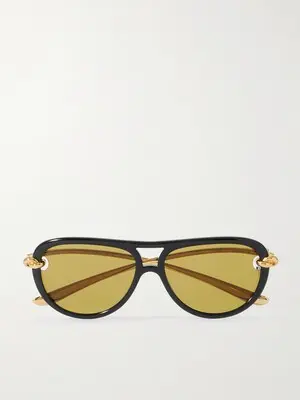 Bottega Veneta Aviator-style Acetate Sunglasses - Black