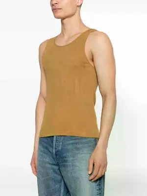 Saint Laurent Ribbed Knit Vest - Neutrals