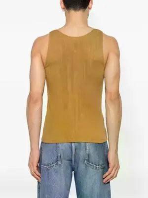 Saint Laurent Ribbed Knit Vest - Neutrals