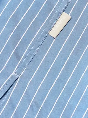 Zimmerli Camp-collar Striped Woven Pyjama Set