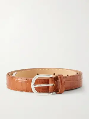 MFPEN Occasion Croc-effect Leather Belt - Brown