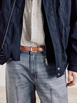 MFPEN Occasion Croc-effect Leather Belt
